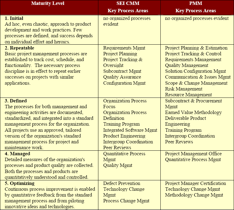 Project maturity model