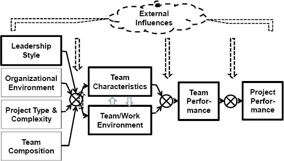 Influences of environment and leadership on team performance in complex ...