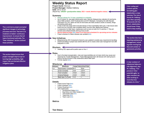 Anatomy of an effective status report
