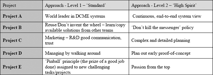 Project Type Profiling Based on the Ideal Company Project
